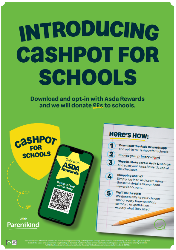 Asda Cashpot Rewards - Cleaswell Hill School
